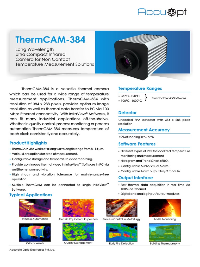 Accuopt ThermCAM-384 | PDF | Programmable Logic Controller | Thermography