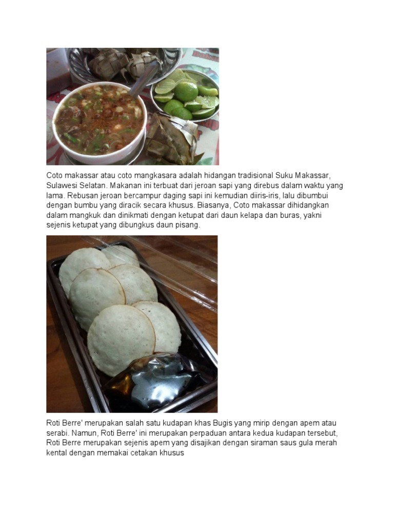 Roti Berre': Kudapan Khas Bugis | PDF