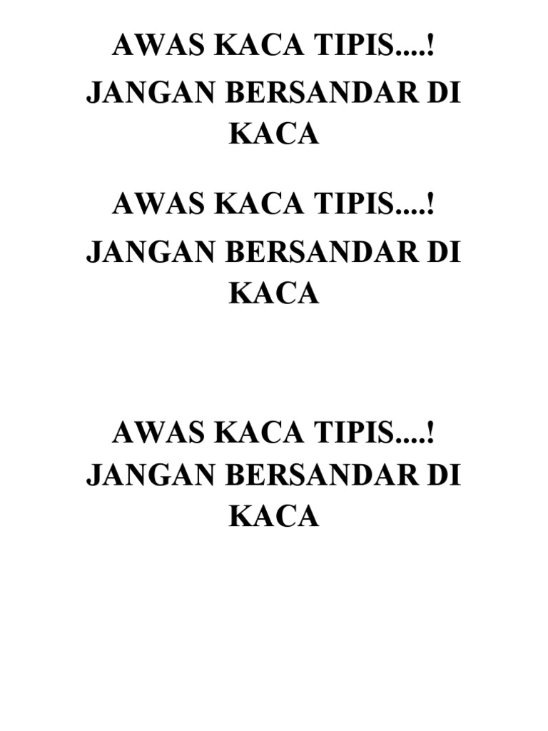 Awas Kaca Tipis | PDF