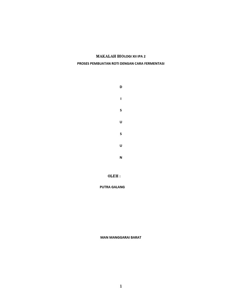Makalah Fermentasi Pada Roti | PDF | Kesehatan Holistik