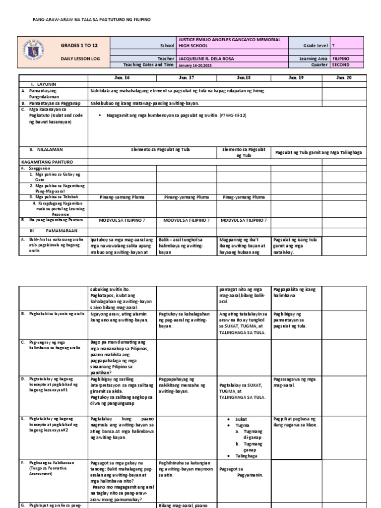 DLL - 2nd Grading Module5 | PDF
