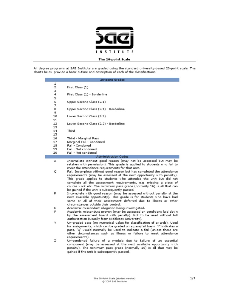 The 20 Point Scale | PDF | Critical Thinking | Educational Assessment