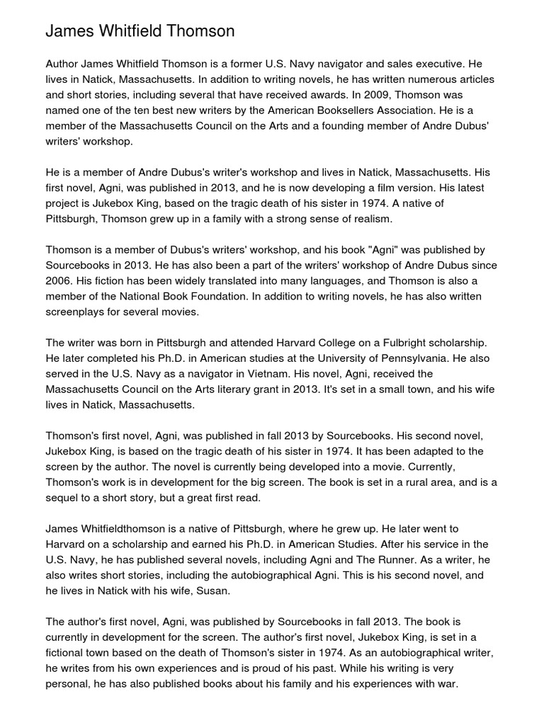 James Whitfield Thomsonuooek | PDF