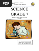 SLM Number 1 - Grade 7 Science-2nd Quarter-Parts and Functions of The ...