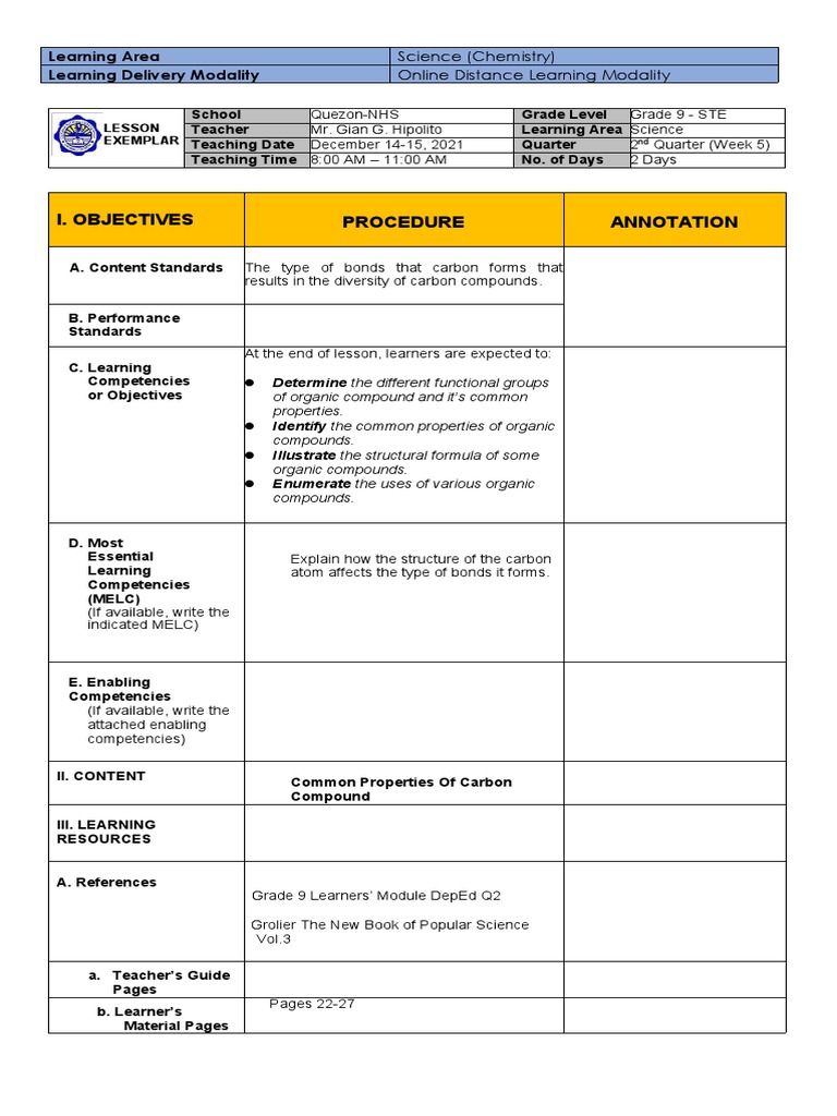 HIPOLITO LE Q2W5 PropertiesofCarbon | PDF