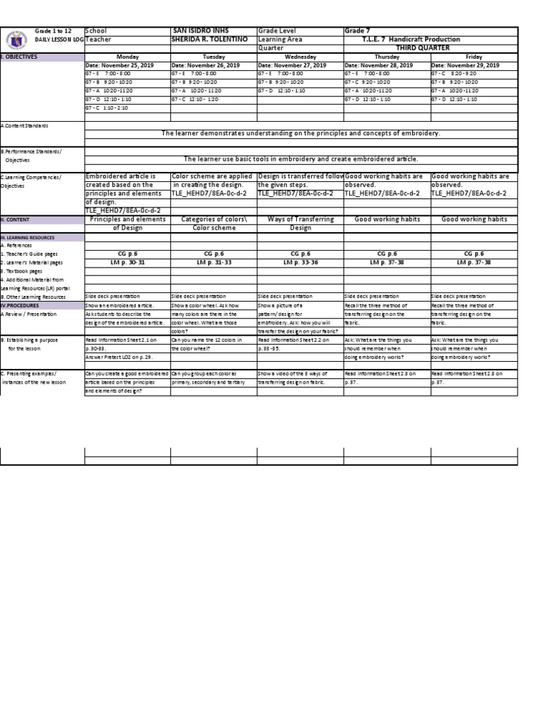 Week 5 | PDF | Embroidery | Learning
