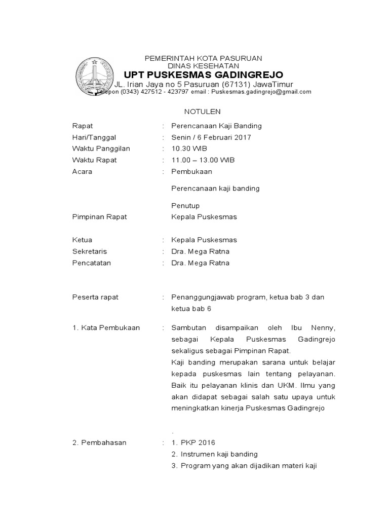 NOTULEN Kaji Banding 2 | PDF