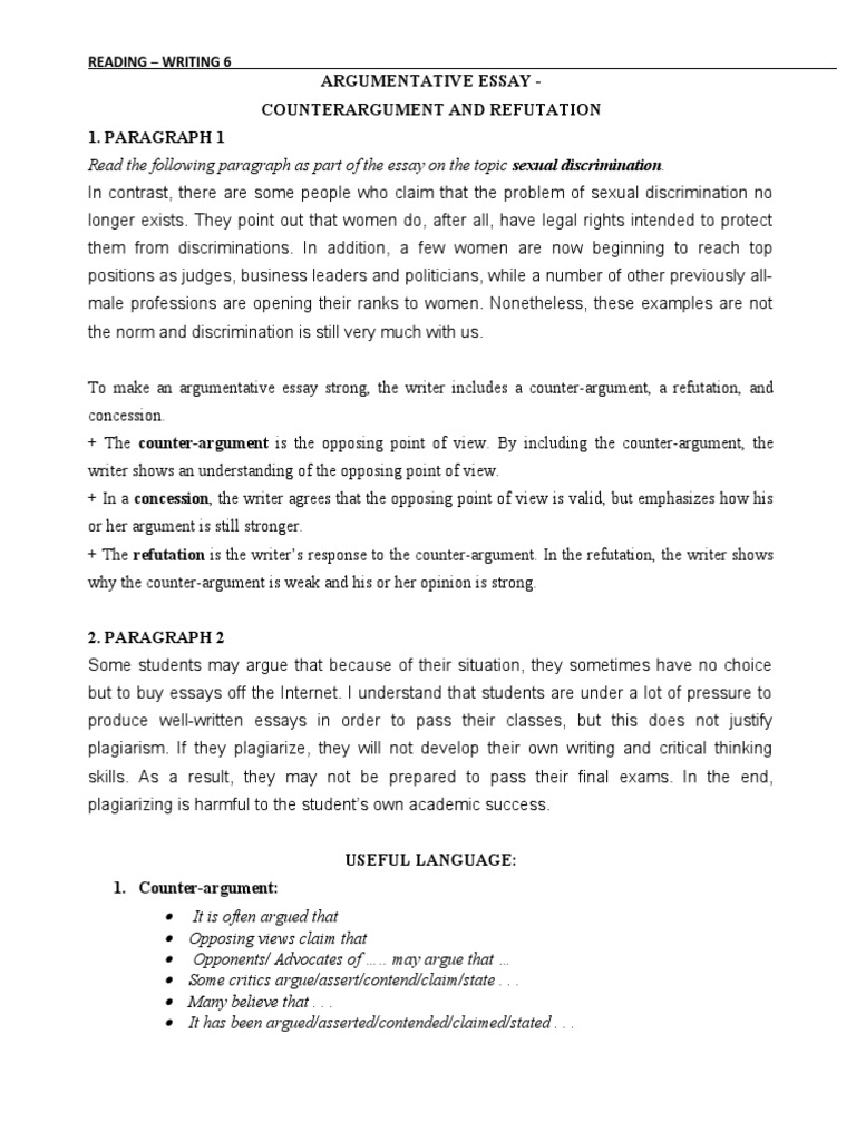 Argumentative-Essay Counterargument | PDF | Argument | Essays
