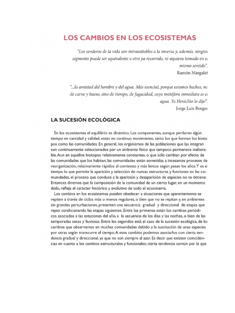 Los Cambios en Los Ecosistemas | PDF