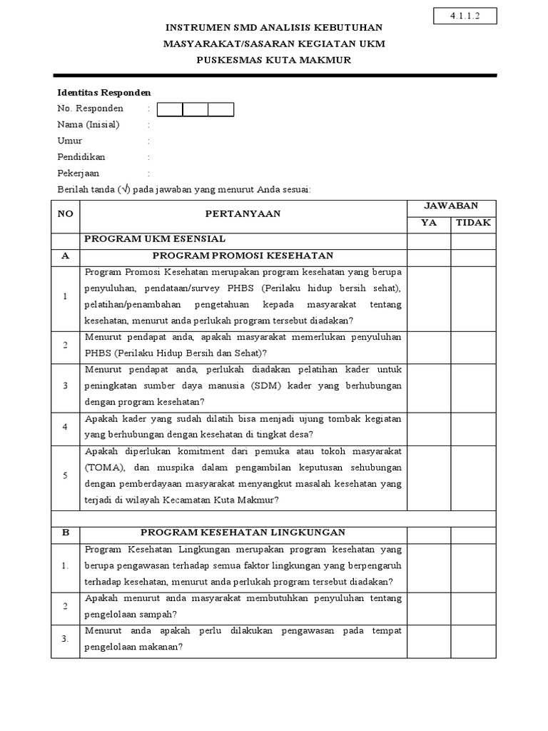 Kuesioner Instrumen IKHM | PDF | Gaya Hidup
