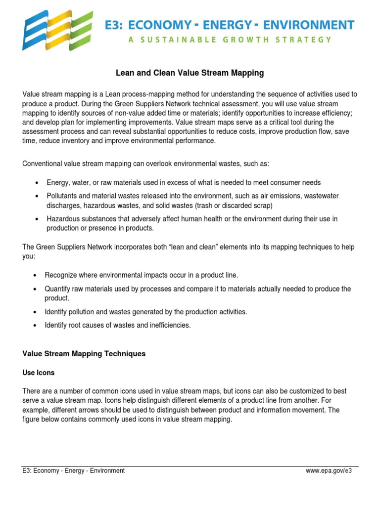 Lean and Clean Value Stream Mapping | PDF | Waste | Water