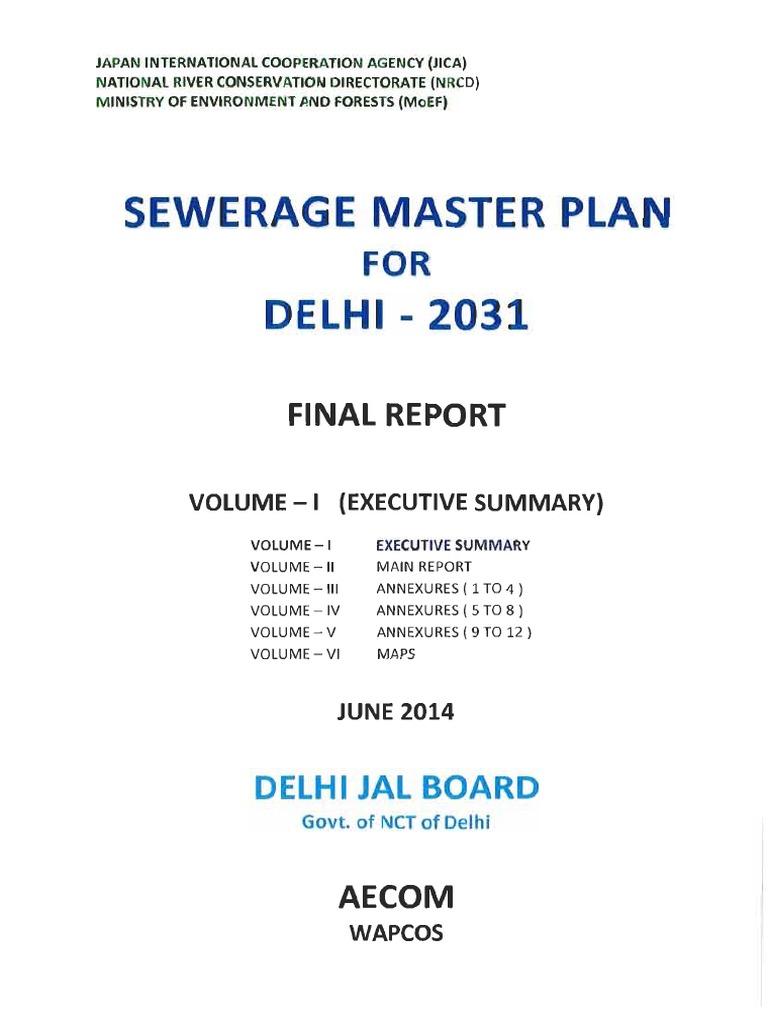 Sewerage - Master - Plan For Delhi 2031 | PDF