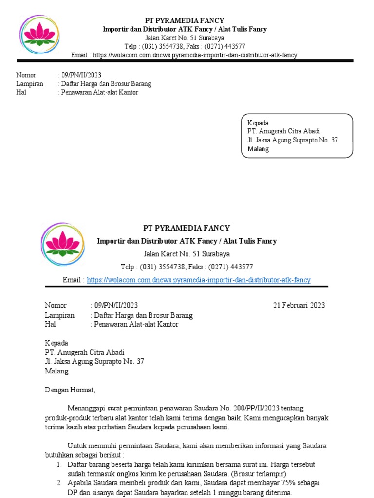 Surat Bahasa Indonesia | PDF