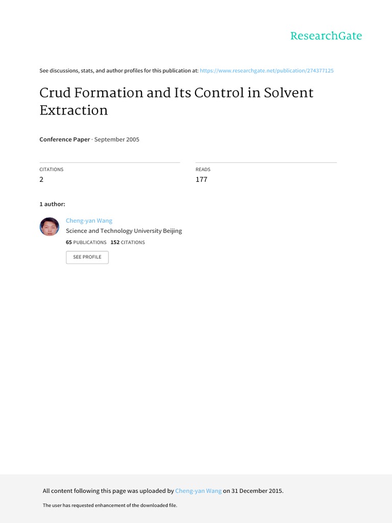 Controlling Crud Formation in Solvent Extraction | PDF | Solubility | Acid