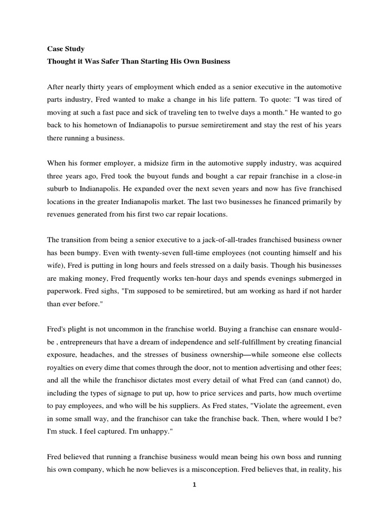Case Study Question | PDF | Franchising | Financial Markets