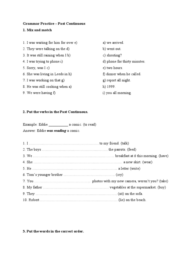 Grammar - PAST CONTINUOUS | PDF | Language Mechanics | Syntax