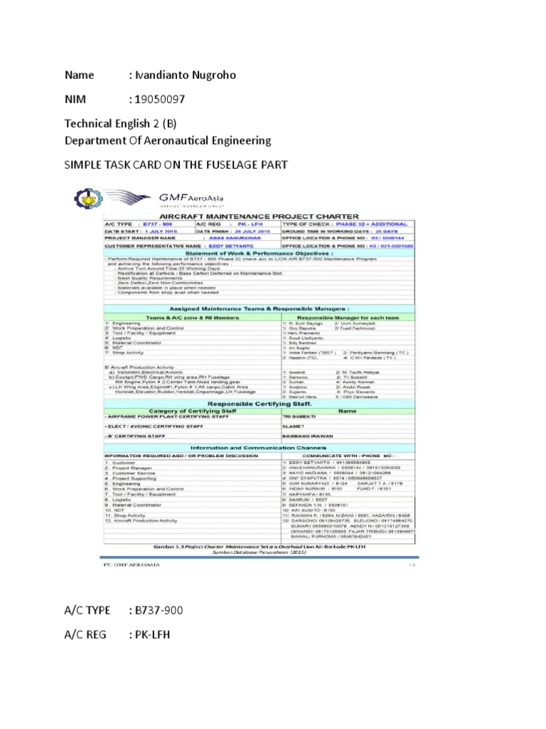 B737-900 Phase 32 Maintenance Task Card | PDF