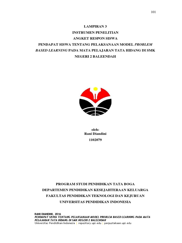 S PKK 1102079 Appendix3 Angket | PDF | Karier & Perkembangan