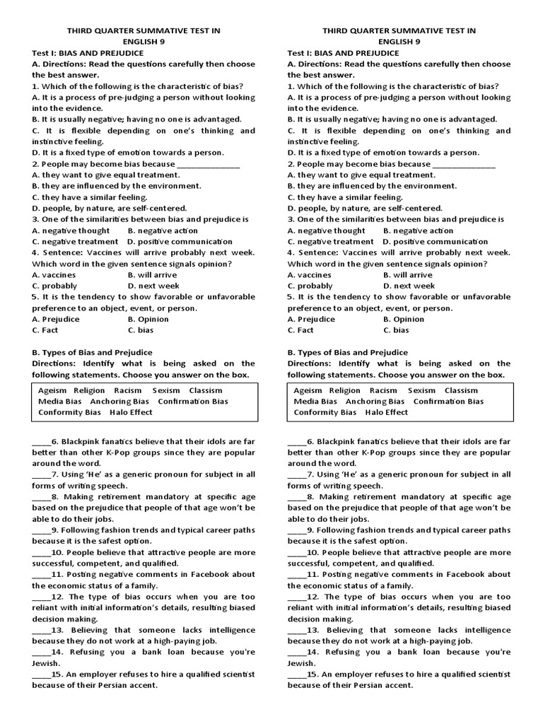 Summative Test in English 9 | PDF | Characters In Romeo And Juliet ...