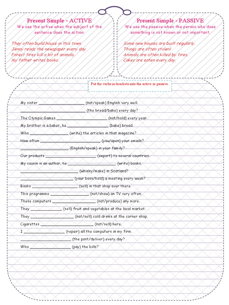 Active or Passive Present Simple | PDF | English Language | Breads