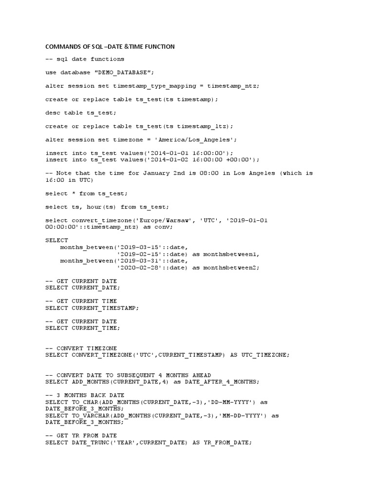 Commands of SQL | Download Free PDF | Computer Data | Application Software