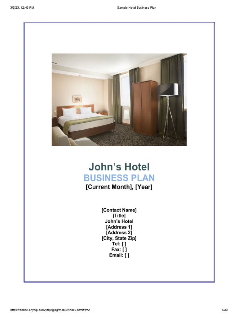 Sample Hotel Business Plan | PDF