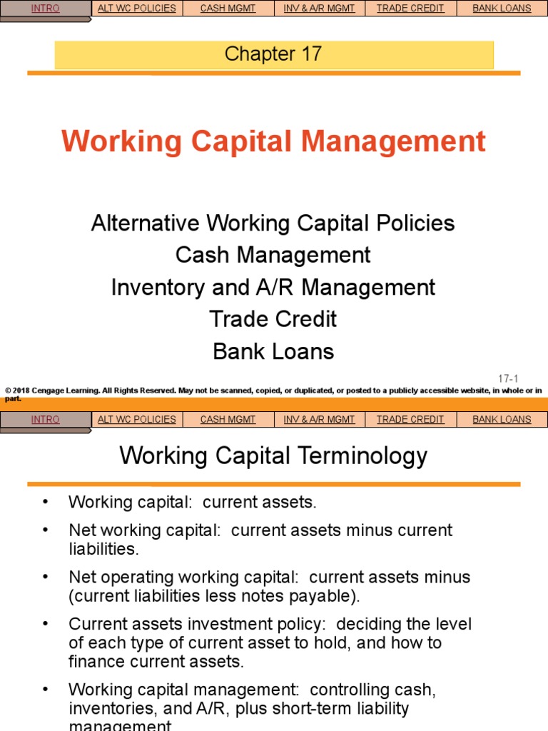 EFM4, CH 17, Slides, 07-02-18 | PDF | Working Capital | Finance & Money ...