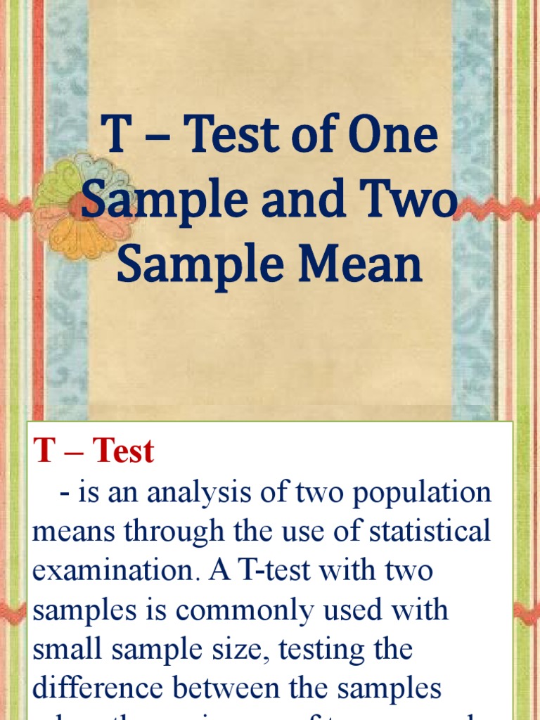 T Test 1 | PDF | Statistical Significance | Student's T Test