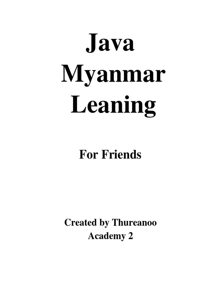 Java Myanmar Learning | PDF | Markup Language | Sql