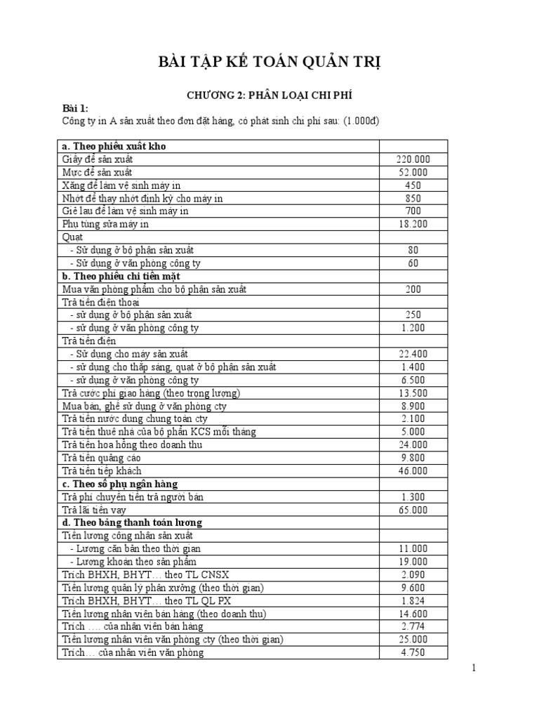 BÀI TẬP KTQT- QTKD | PDF
