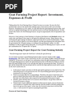 500 Goat Farming Project Report | PDF | Goat | Agriculture