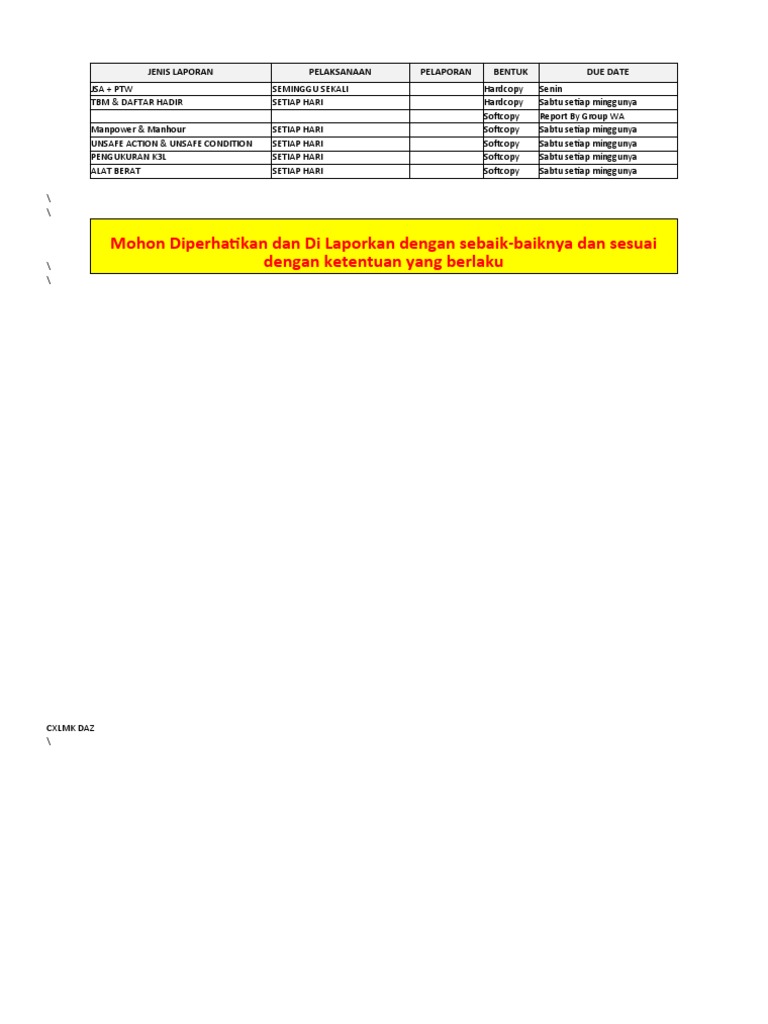Laporan Harian Subkon | PDF