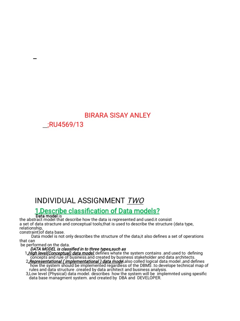 Classification, Comparison and Examples of High-Level, Representational and Low-Level Data ...