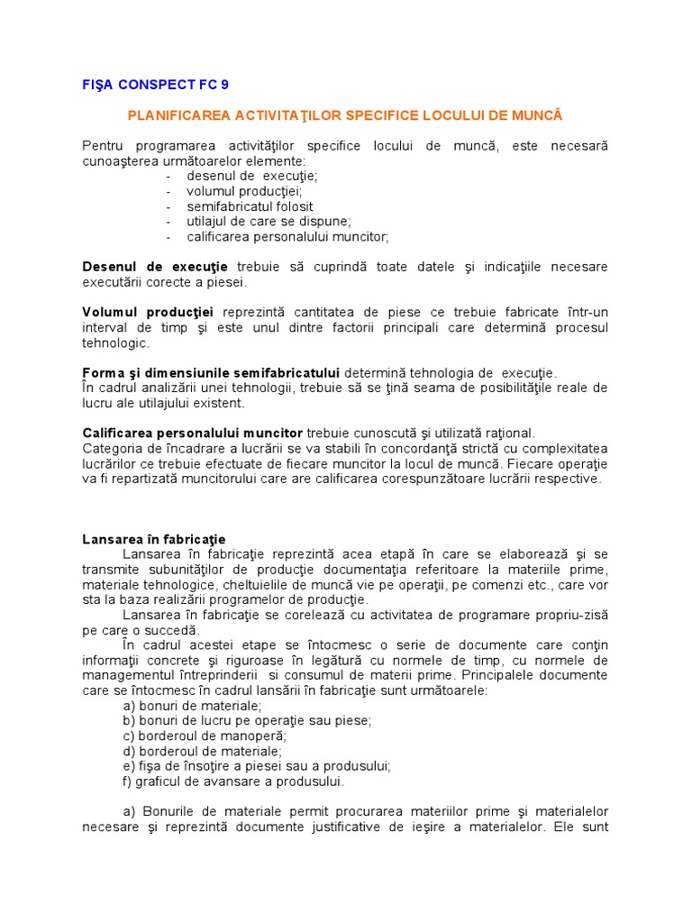 Fisa Conspect 9 | PDF