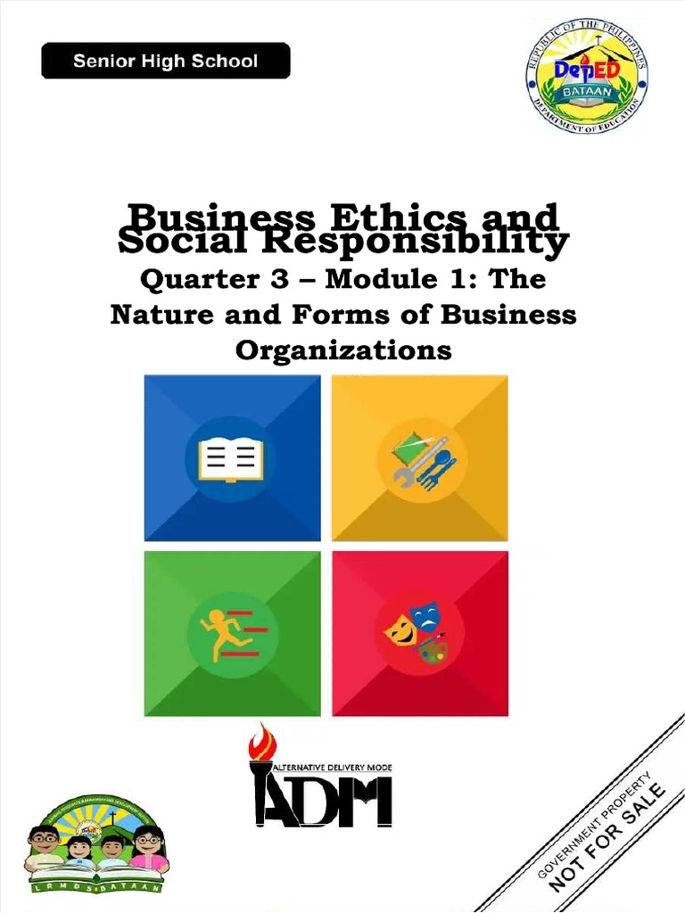 PDF Bus Ethics q3 Mod1 The Nature and Forms of Business Organizations Final - Compress | PDF