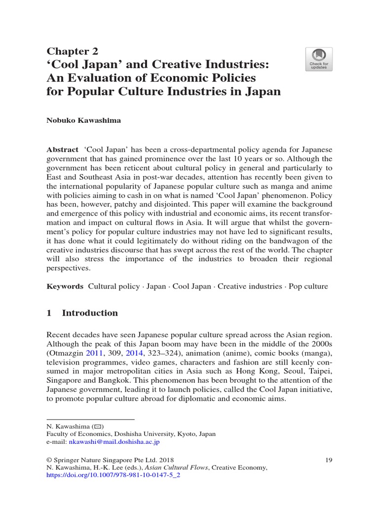 Cool Japan' and Creative Industries: An Evaluation of Economic Policies ...
