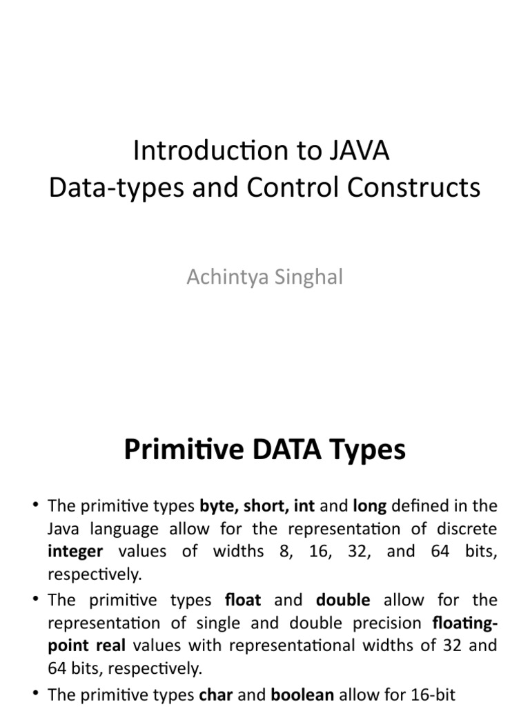 Introduction To Java Datatypes and Control Constructs (1) As SIR | PDF ... Introduction To Java Datatypes and Control Constructs (1) As SIR | PDF ...