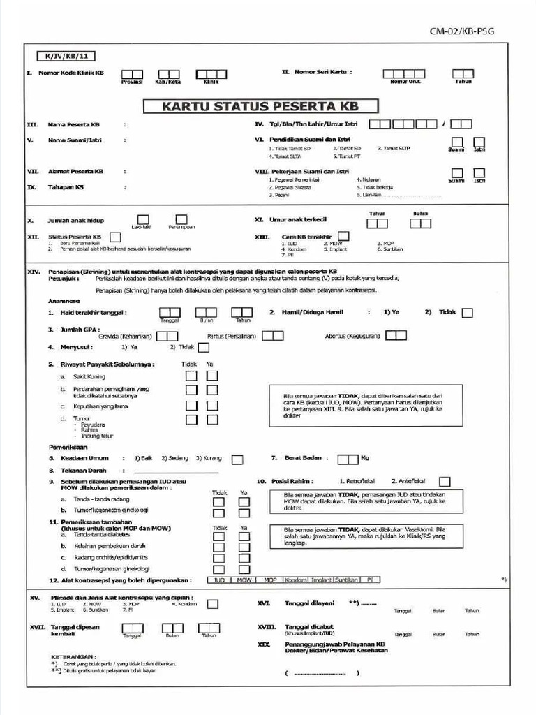 Kartu Status Peserta KB | PDF