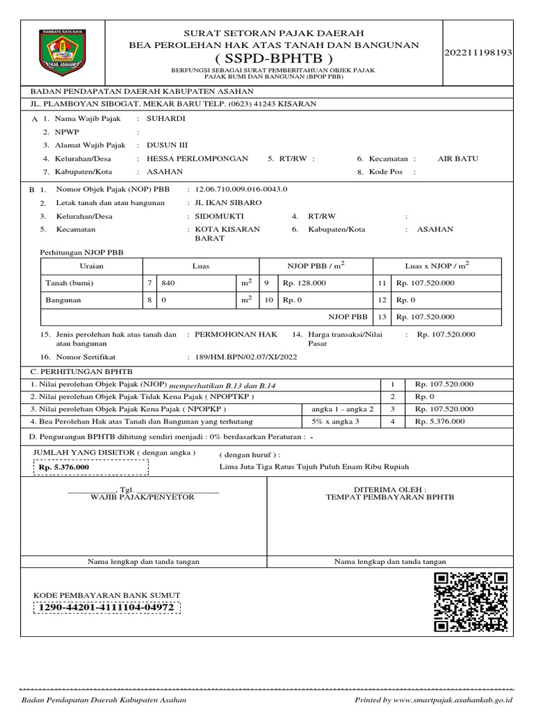 SUHARDI - SSPD BPHTB | PDF