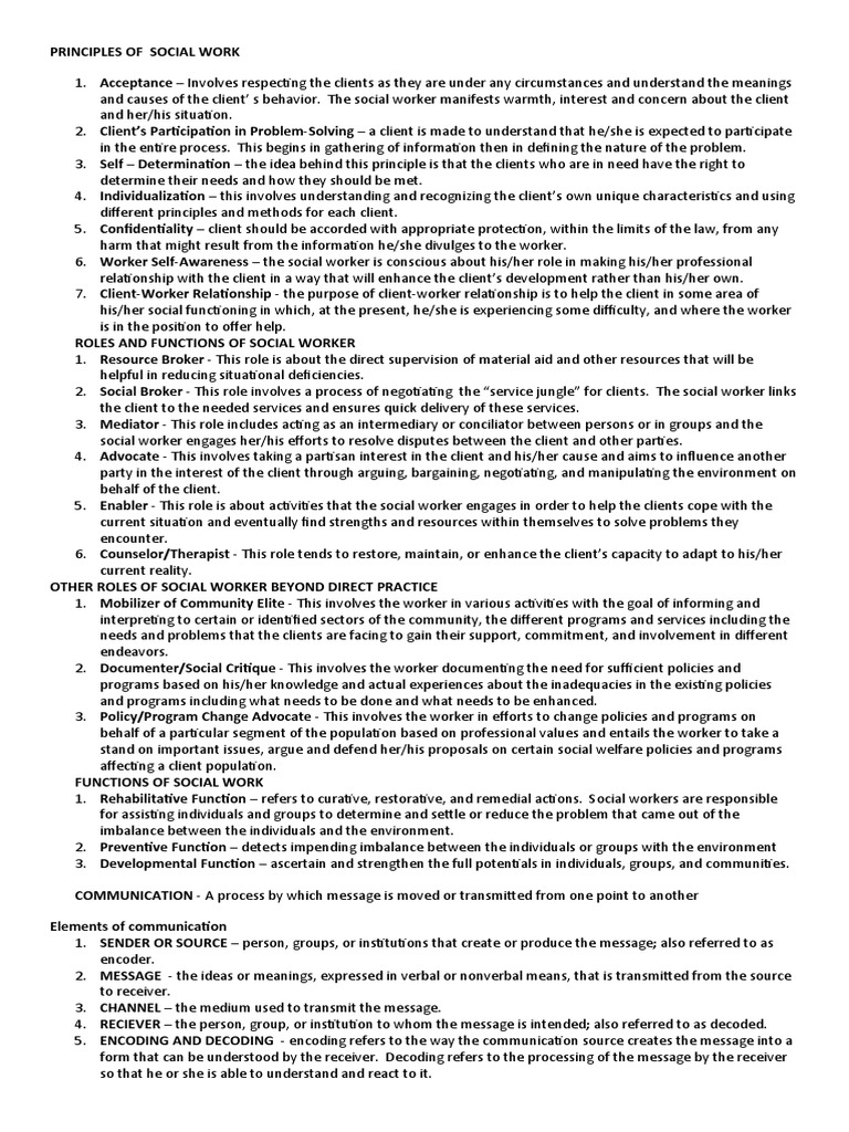 Principles of Social Work | PDF | Communication | Mass Media