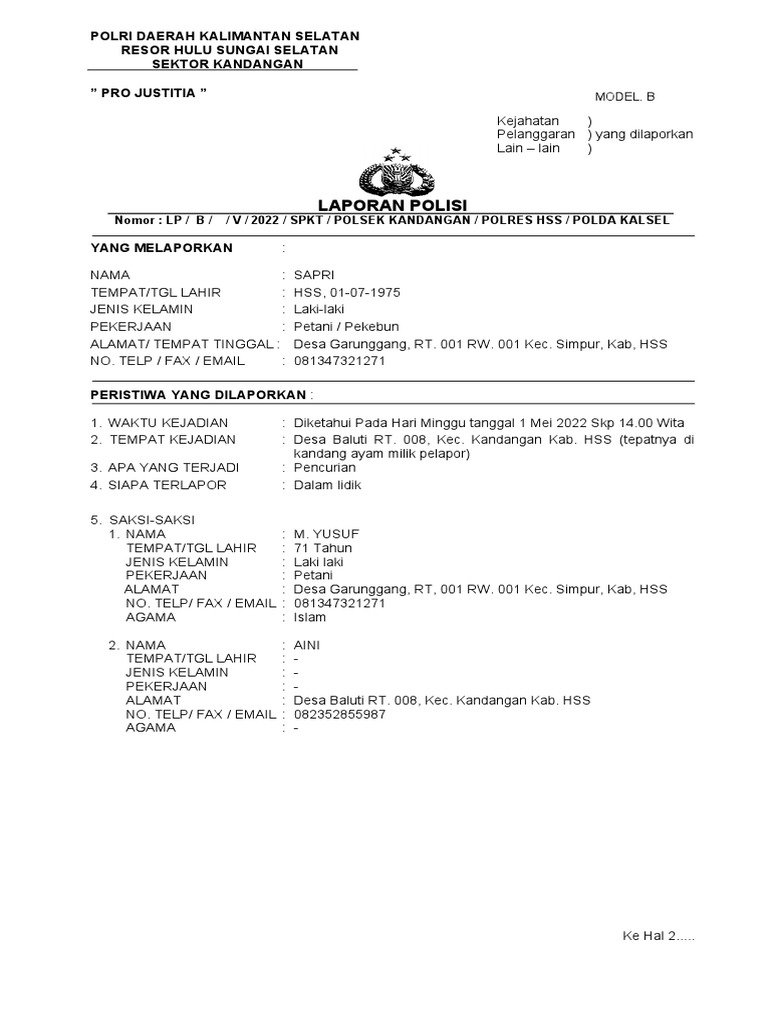 LP - Pencurian Itik Baluti | PDF