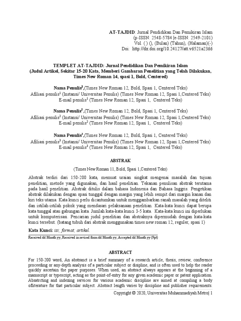 Template Jurnal Pai Fix | PDF