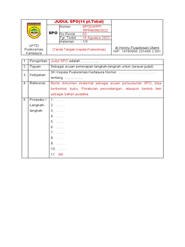 Format Spo Baru | PDF