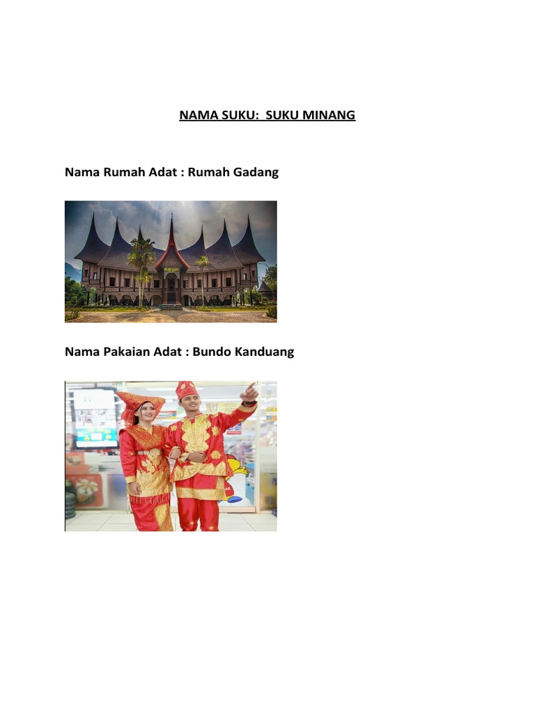 Kliping Nama Suku Minang | PDF