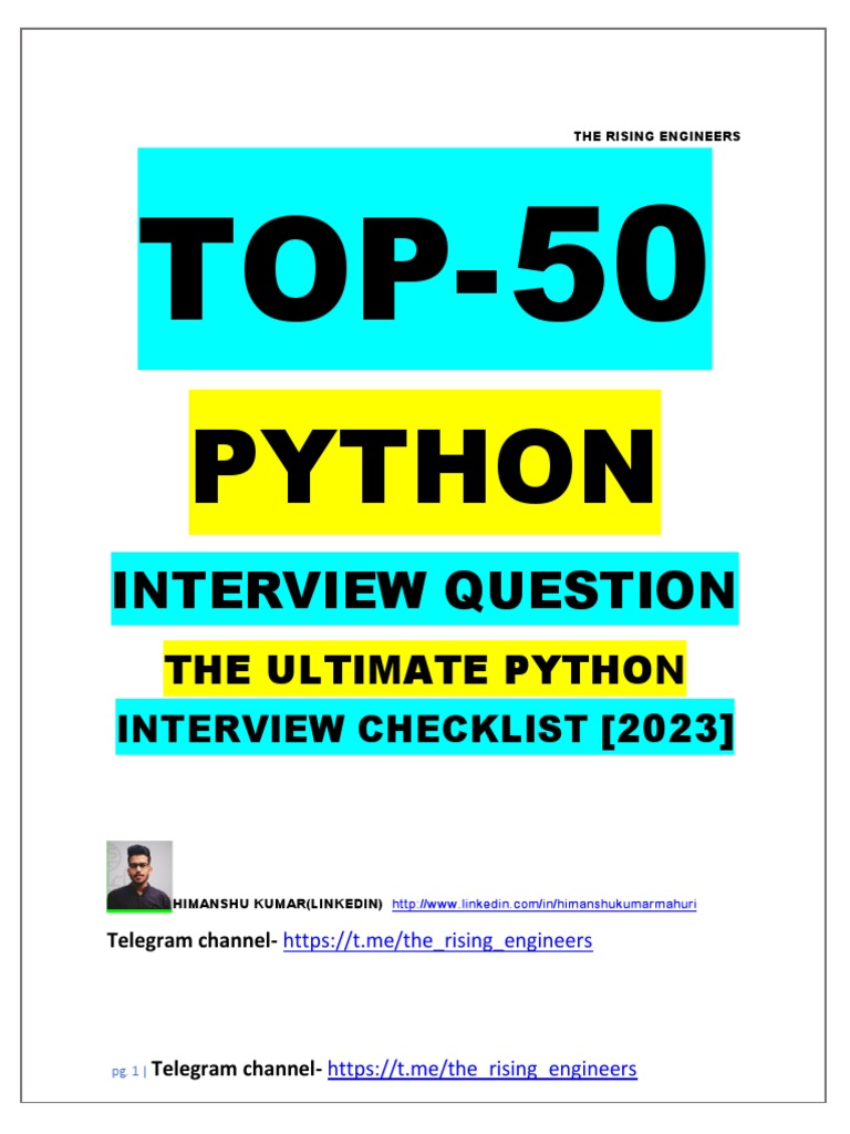 Python Interview Questions Pdf Python Programming Language Class Computer Programming