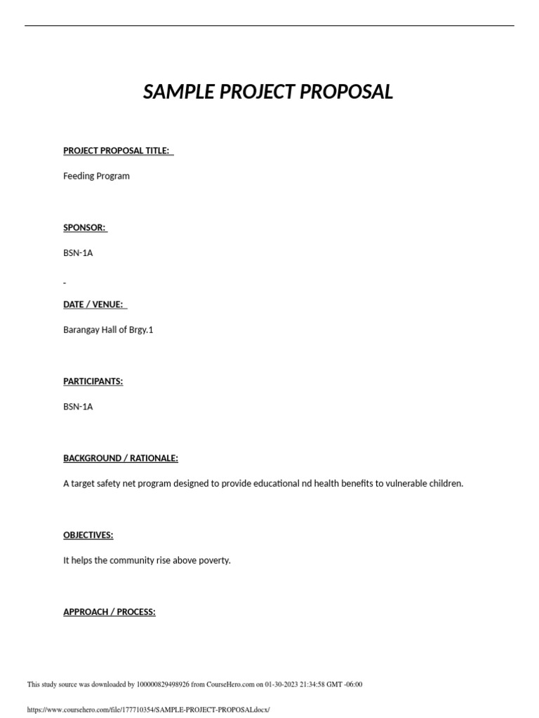 Sample Project Proposal | PDF
