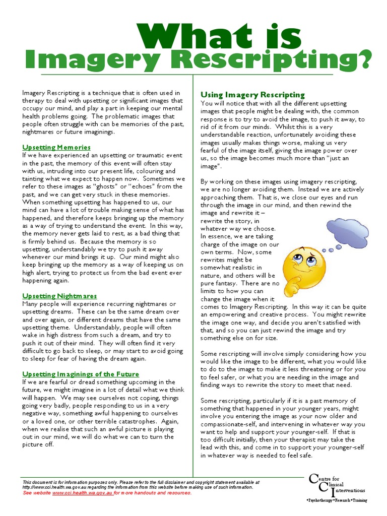 Sleep Information Sheet - 06 - Imagery Rescripting | PDF | Dream | Mind