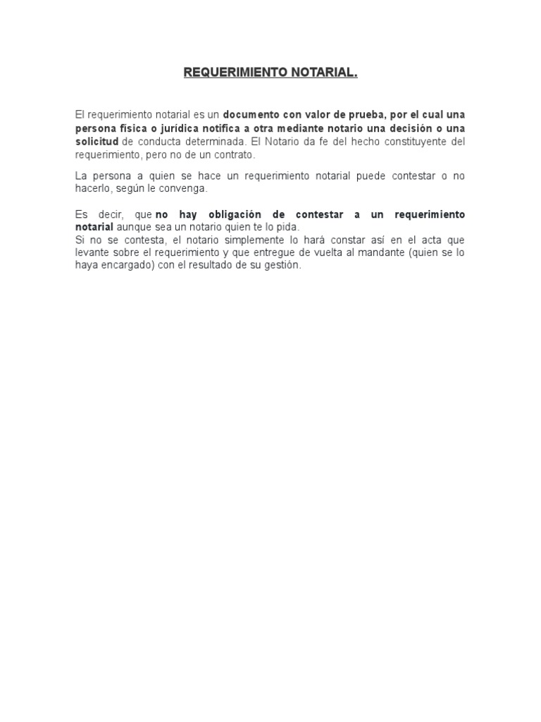 Requerimiento Notarial | PDF