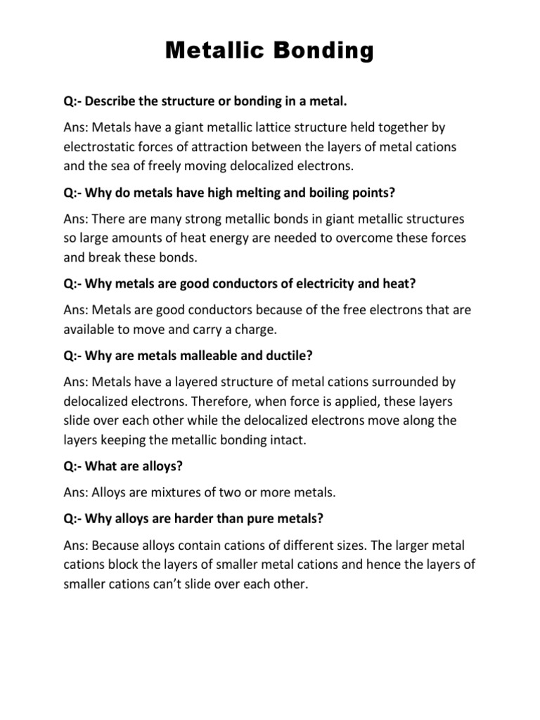 Metallic Bonding | PDF | Art