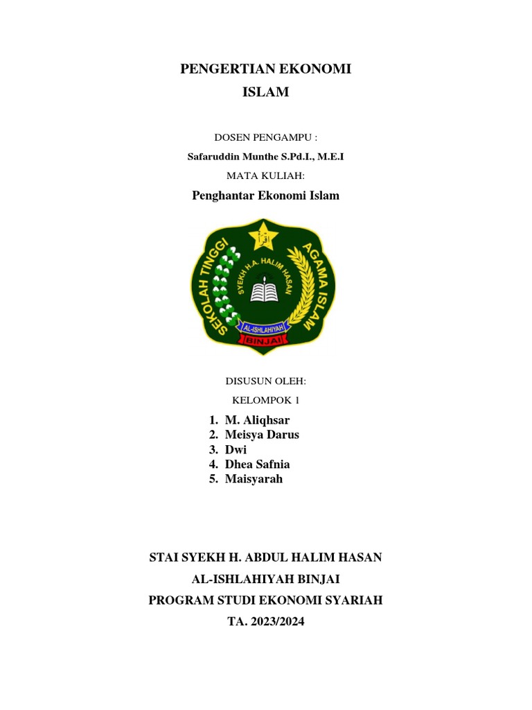 Pengertian Ekonomi Islam | PDF